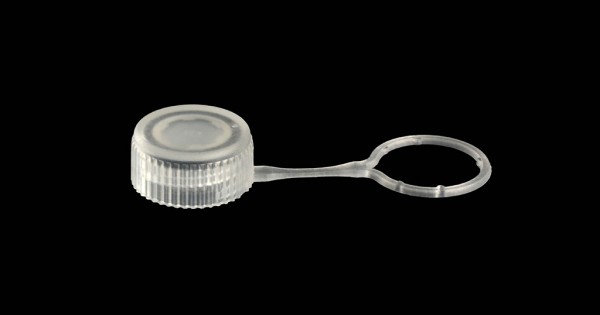 Caps for screw tubes, standard tether, synthetic o-ring (500 units)